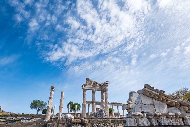 Pergamon Ancient City Site in Bergama, Turkey Stock Photo - Image of ...