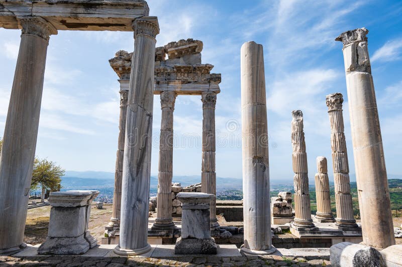 Pergamon Ancient City Site in Bergama, Turkey Stock Photo - Image of ...
