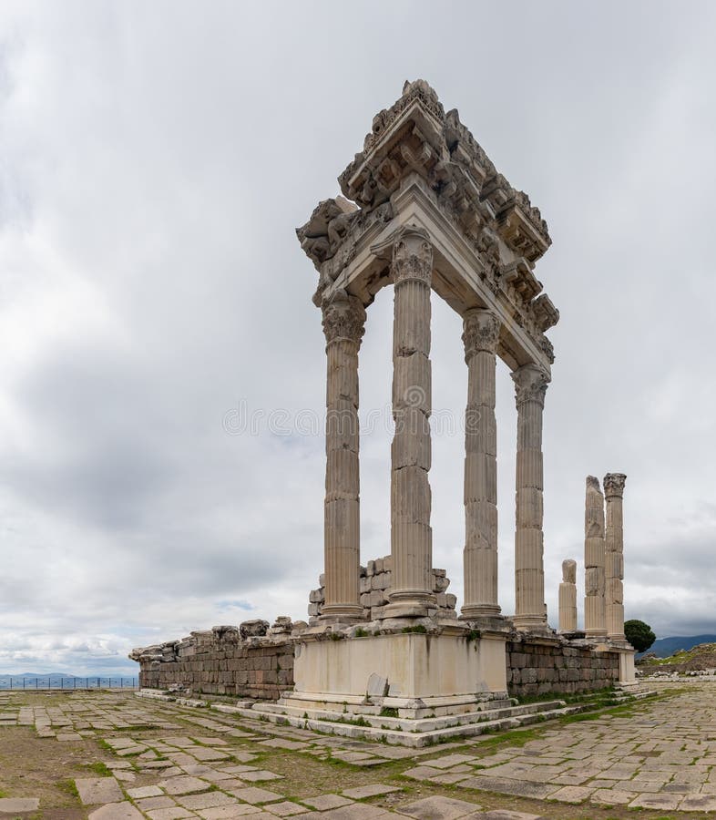 Pergamon Ancient City - Temple of Trajan Stock Image - Image of ...