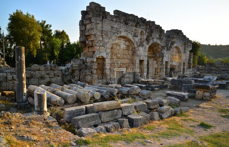Perge Ancient City - Antalya Stock Image - Image of history, ancient ...