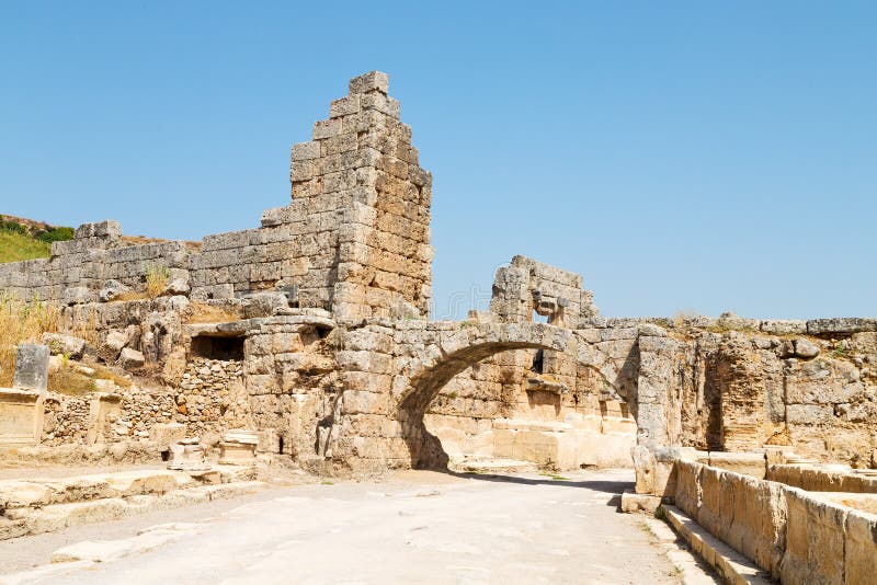 In Perge Construction Asia Turkey the Roman Temple Stock Image - Image ...