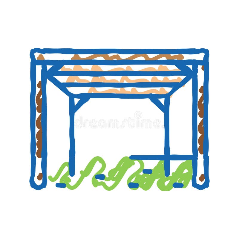 Pergola Backyard Construction Icon Doodle Illustration Stock ...