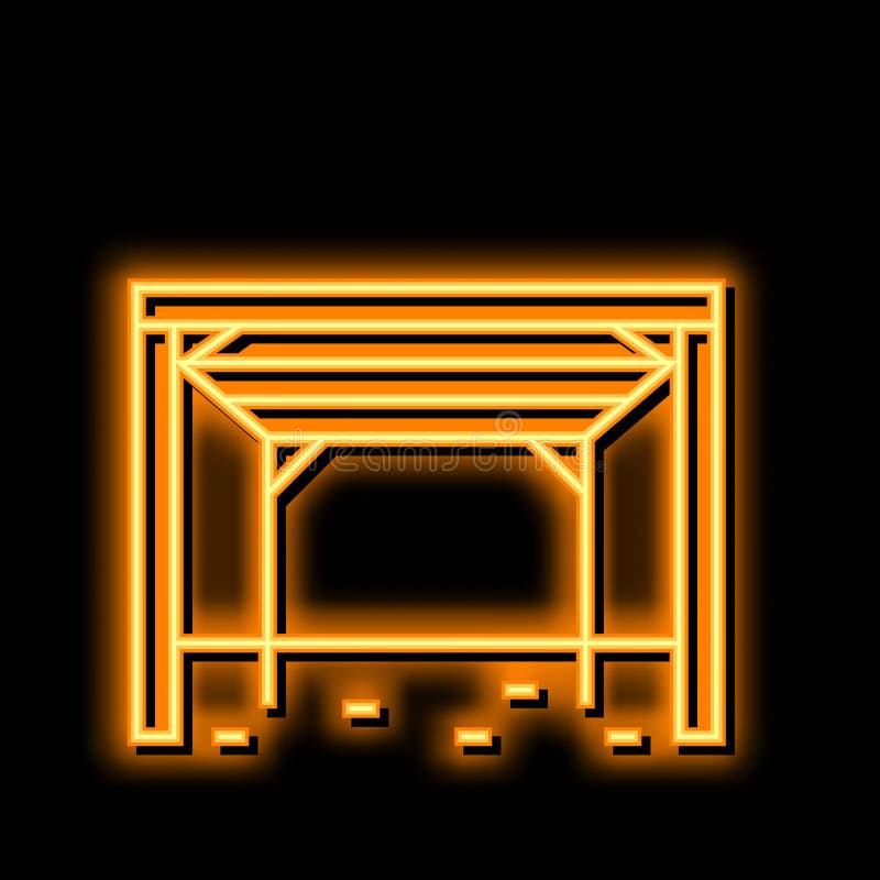 Pergola Backyard Construction Neon Glow Icon Illustration Stock Vector ...