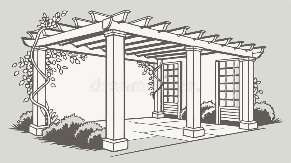 Pergola in Garden, Outdoor Structure, Backyard Design, Garden Feature ...