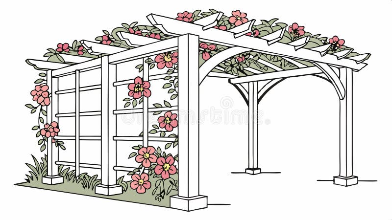 Pergola in Garden Scenery, Outdoor Structure and Garden Architecture ...