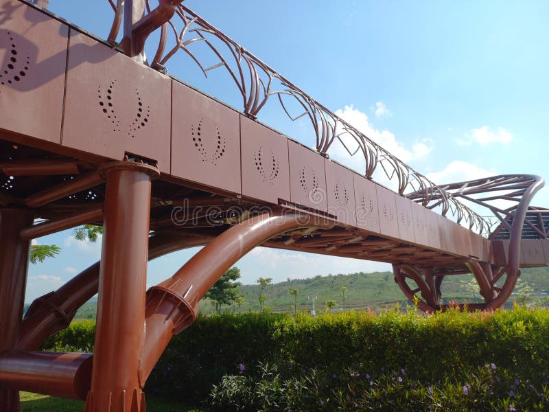 Pergola at Randugunting Dam, Blora District. Stock Photo - Image of ...
