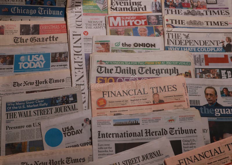 Periódico internacional imagen de archivo editorial. Imagen de concepto ...