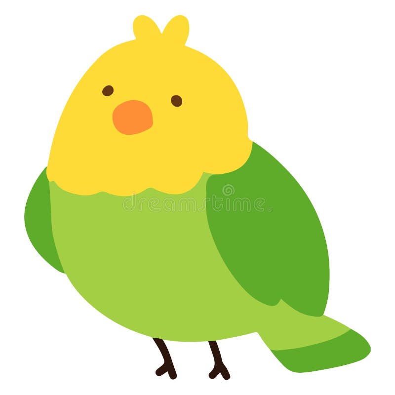 Perico Plano Amarillo Y Verde Ilustración del Vector - Ilustración de ...