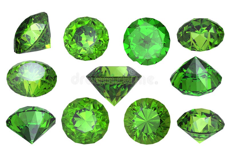 Peridot Aislado. Piedra Preciosa Stock de ilustración - Ilustración de ...