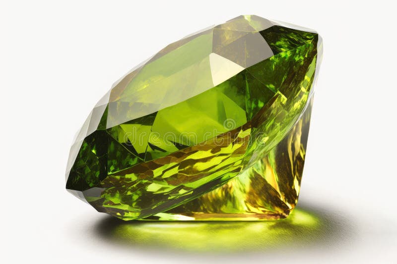 Peridot Stone on White Background. Generative AI Stock Illustration ...