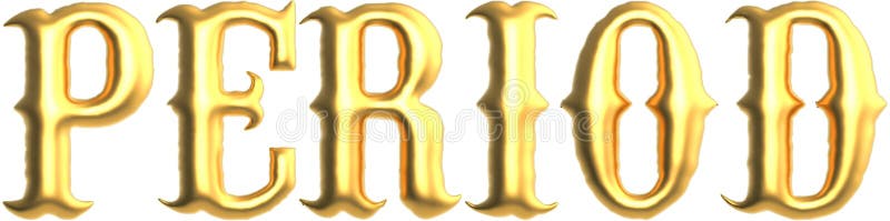 Period Golden Text , 3d Rendering Stock Illustration - Illustration of ...