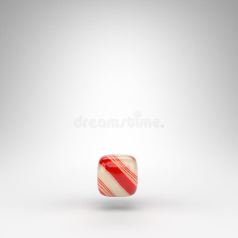 Period Symbol on White Background. Candy Cane 3D Sign with Red and ...