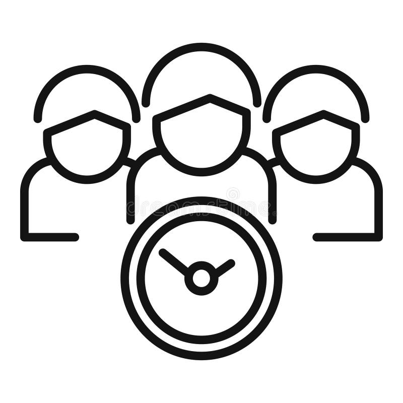Period Work Late Group Icon Outline Vector. Business Busy Stock Vector ...