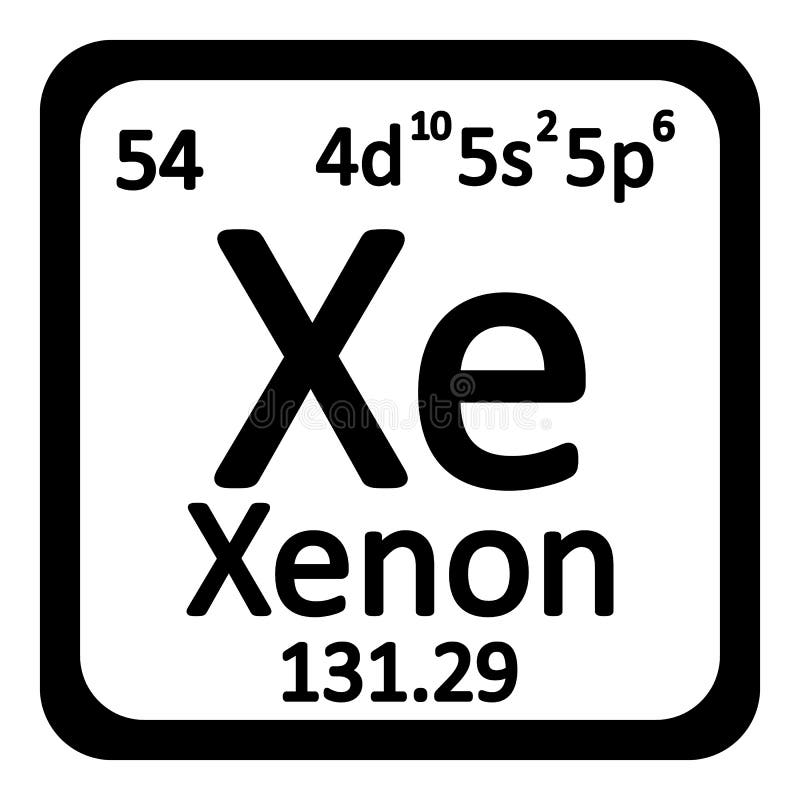 Xenon Des Chemischen Elements Vom Periodensystem Stock Abbildung ...