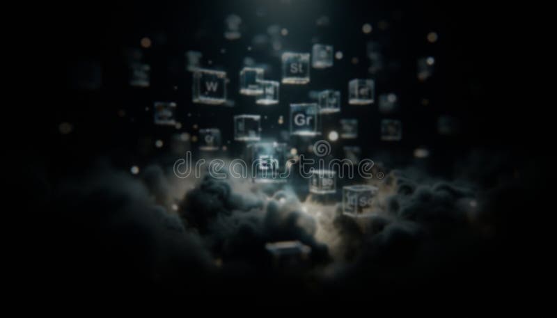 Periodic Table Background Dark and Smokey Stock Image - Image of ...