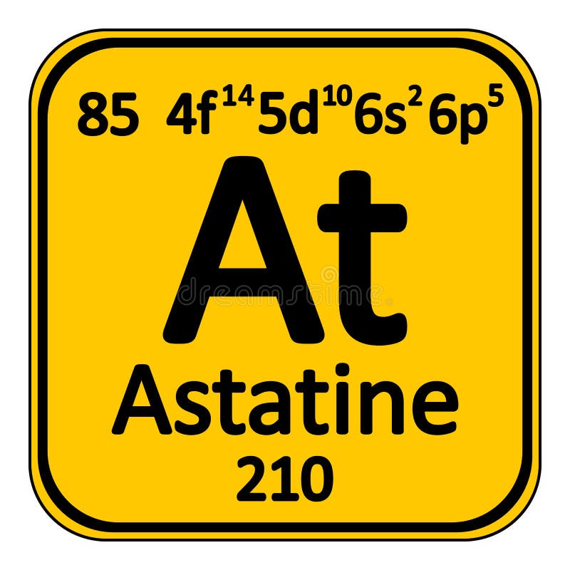 Periodic Table Element Astatine Icon. Stock Illustration - Illustration ...