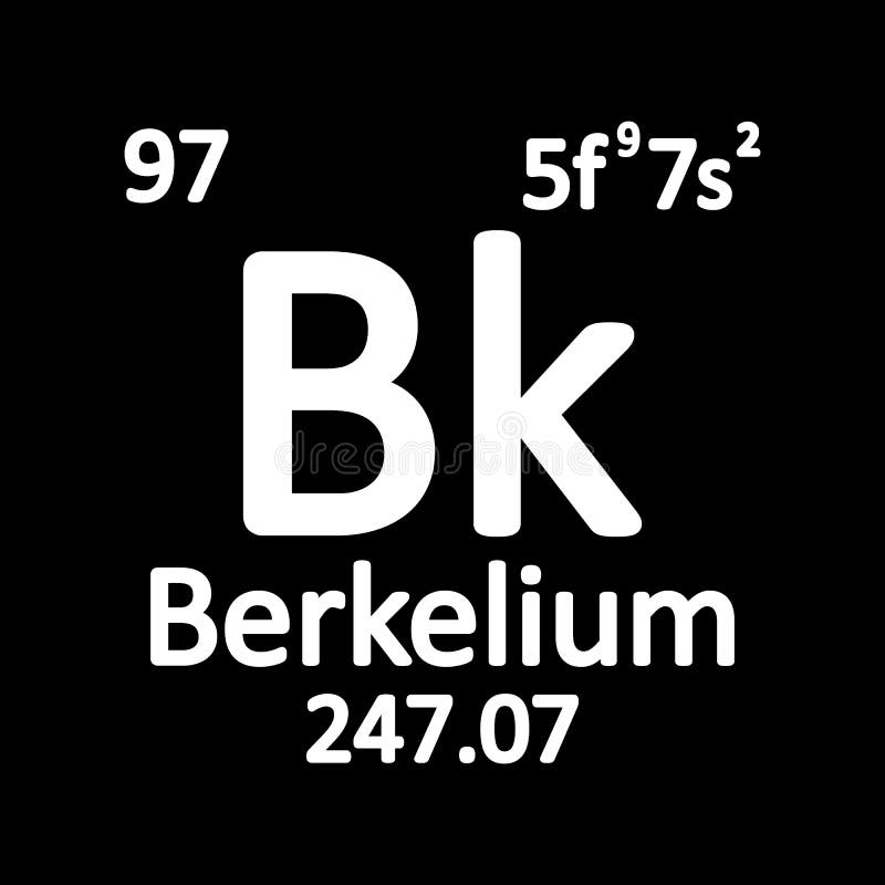 Element of Berkelium stock vector. Illustration of black - 86942577