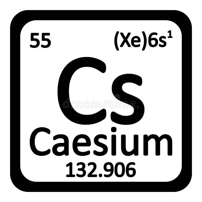 Periodic Table Element Caesium Icon. Stock Illustration - Illustration ...