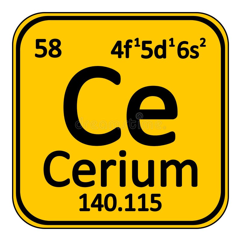 Periodic Table Element Cerium Icon. Stock Illustration - Illustration ...