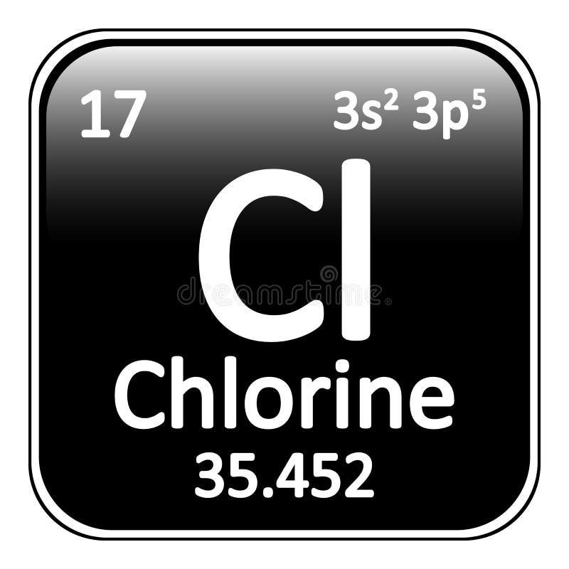 Periodic Table Element Chlorine Icon. Stock Illustration - Illustration ...