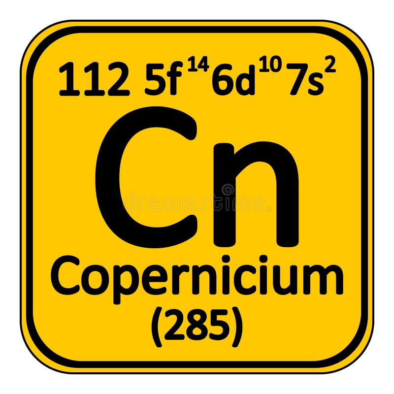 Element of Copernicium with Magnifying Glass Stock Illustration ...