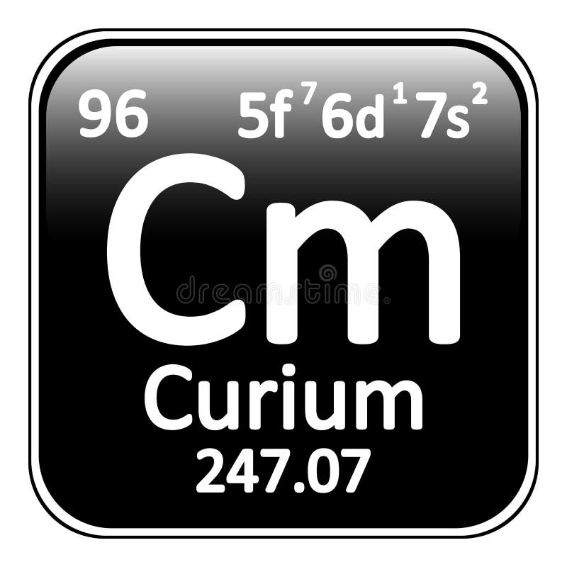 Periodic Table Element Curium Icon. Stock Illustration - Illustration ...