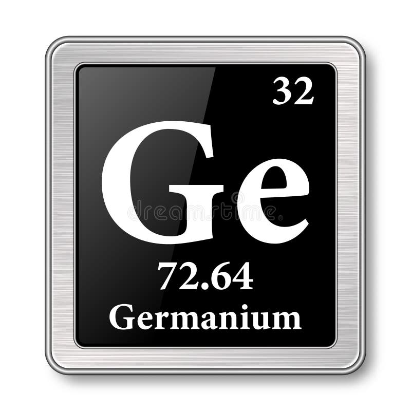Germanium Symbol. Mendeleev Periodic Table. Black and White Squares ...