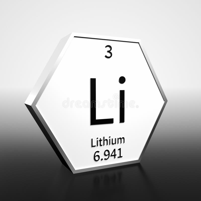 Periodic Table Element Lithium Rendered Black on White on White and Black Stock Illustration ...