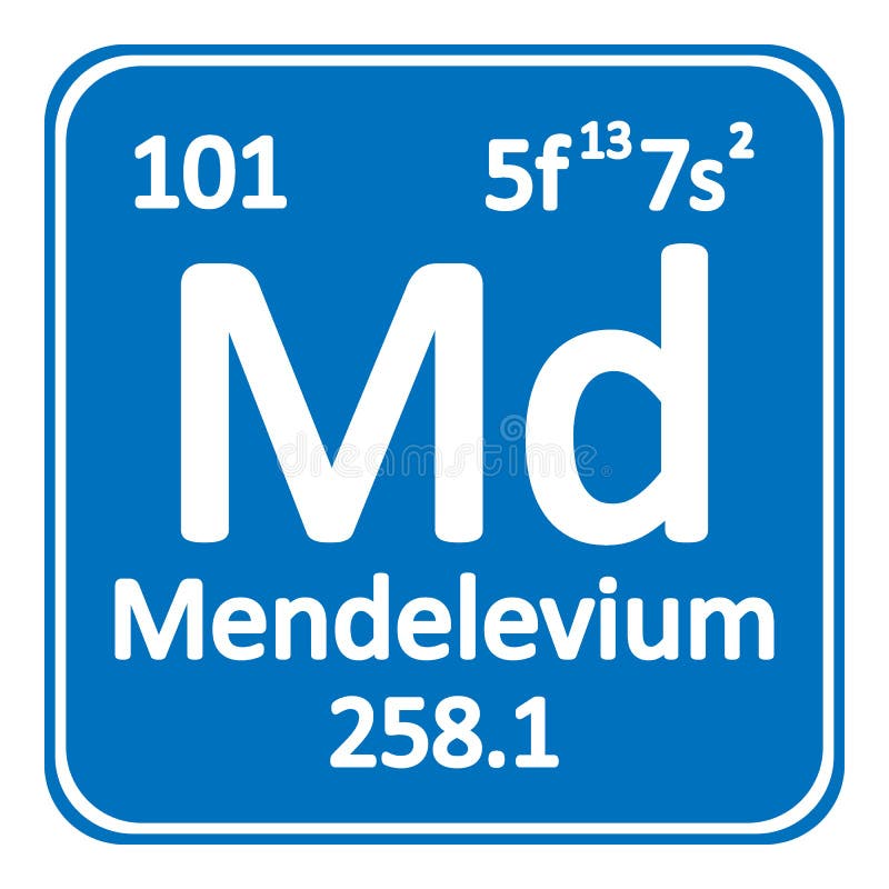 Periodic Table Element Mendelevium Icon. Stock Illustration ...
