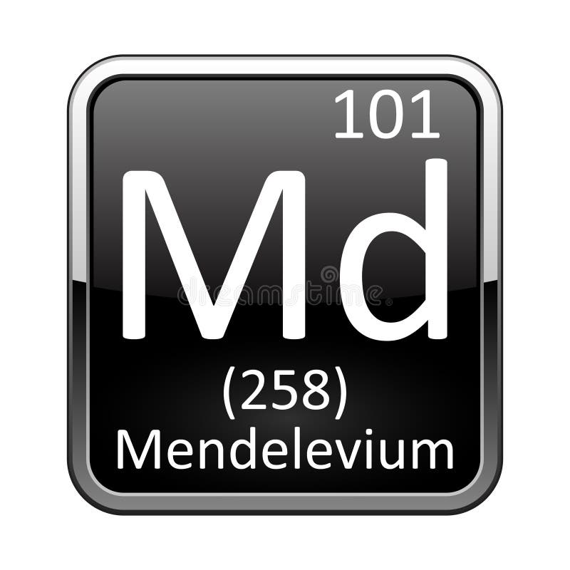 Mendelevium Symbol. Chemical Element of the Periodic Table. Vector ...