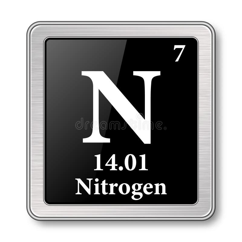 Nitrogen Symbol - N. Element of the Periodic Table on White Ball with ...
