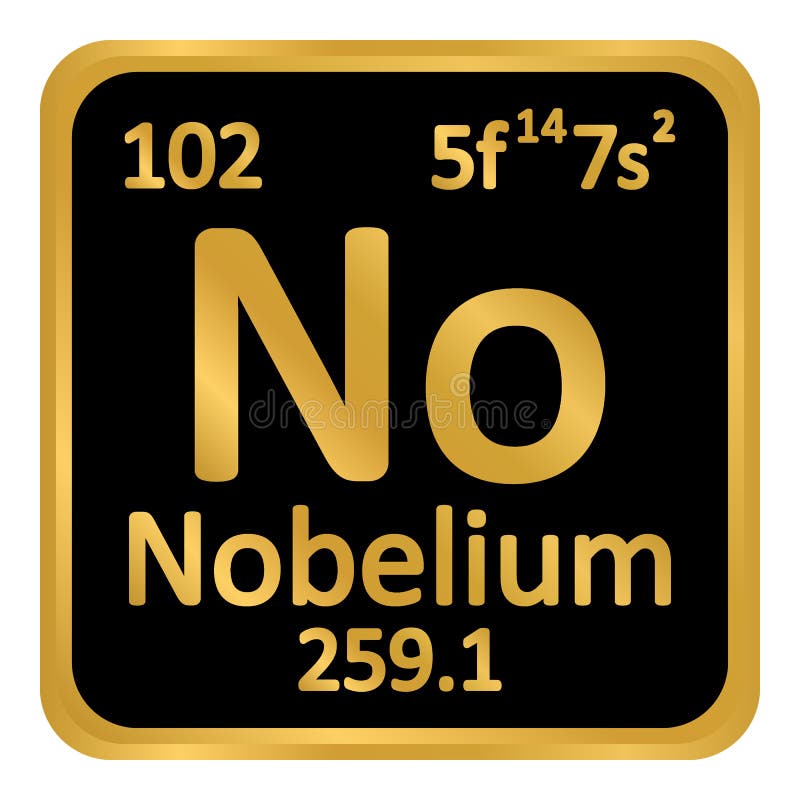 Periodic Table Element Nobelium Icon. Stock Illustration - Illustration ...