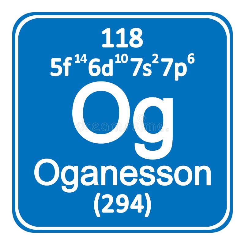 Oganesson Symbol In Square Shape With Metallic Border And Transparent ...