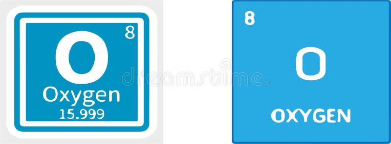 Periodic Table Element Oxygen Icon Isolated on White Background Stock ...