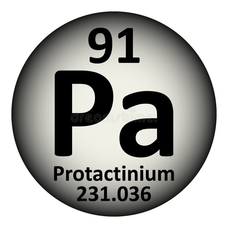 Element of Protactinium stock vector. Illustration of atomic - 99837456