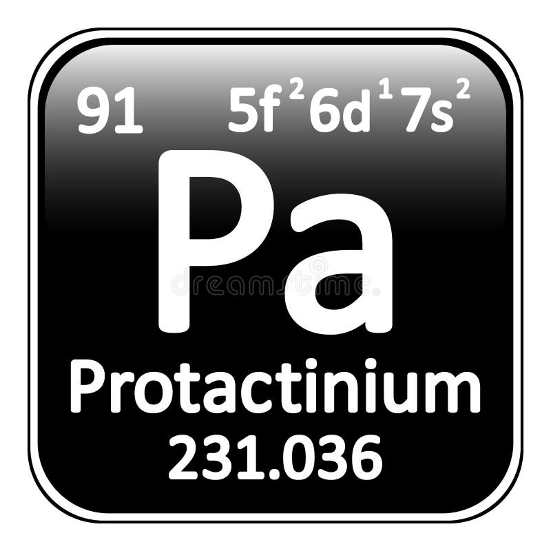 Element of Protactinium with Magnifying Glass Stock Illustration ...