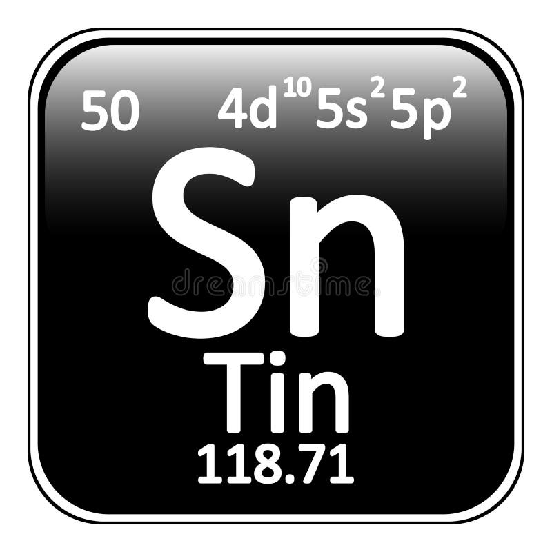 Periodic Table Element Tin Icon. Stock Illustration - Illustration of ...