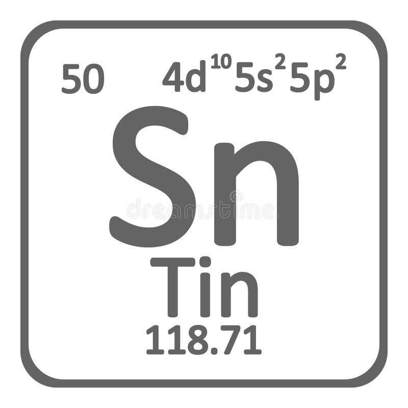 Periodic Table Element Tin Icon. Stock Illustration - Illustration of ...