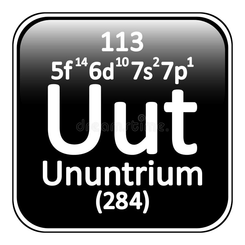 Ununtrium Symbol. Sign Ununtrium with Atomic Number and Atomic Weight ...