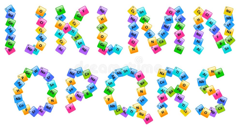 Periodic Table Elements Alphabet Letters Stock Illustrations – 16 ...
