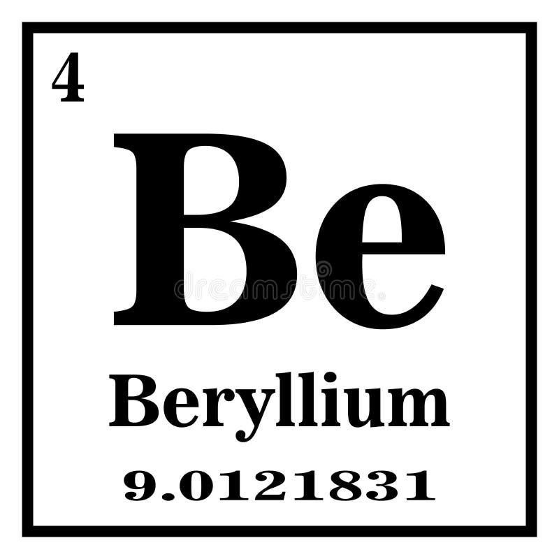 Beryllium stock illustration. Illustration of atomic - 10337364