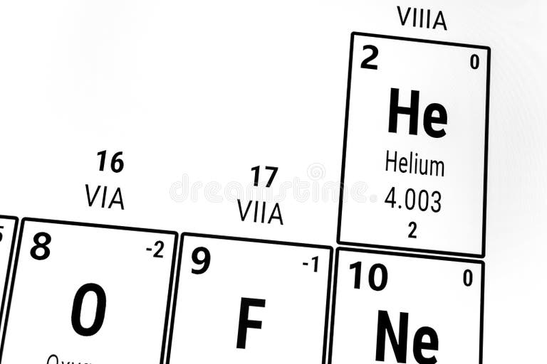 Periodic Table of the Elements: Helium Stock Photo - Image of relative ...