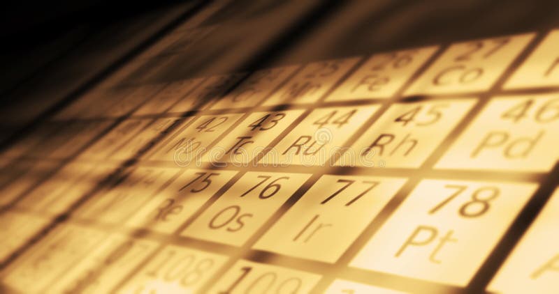 The Periodic Table of Elements Passing by the Camera in Cinematic ...