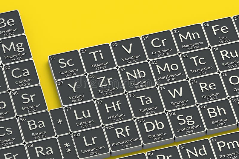 Periodic Table of Elements on Yellow Background Stock Illustration ...