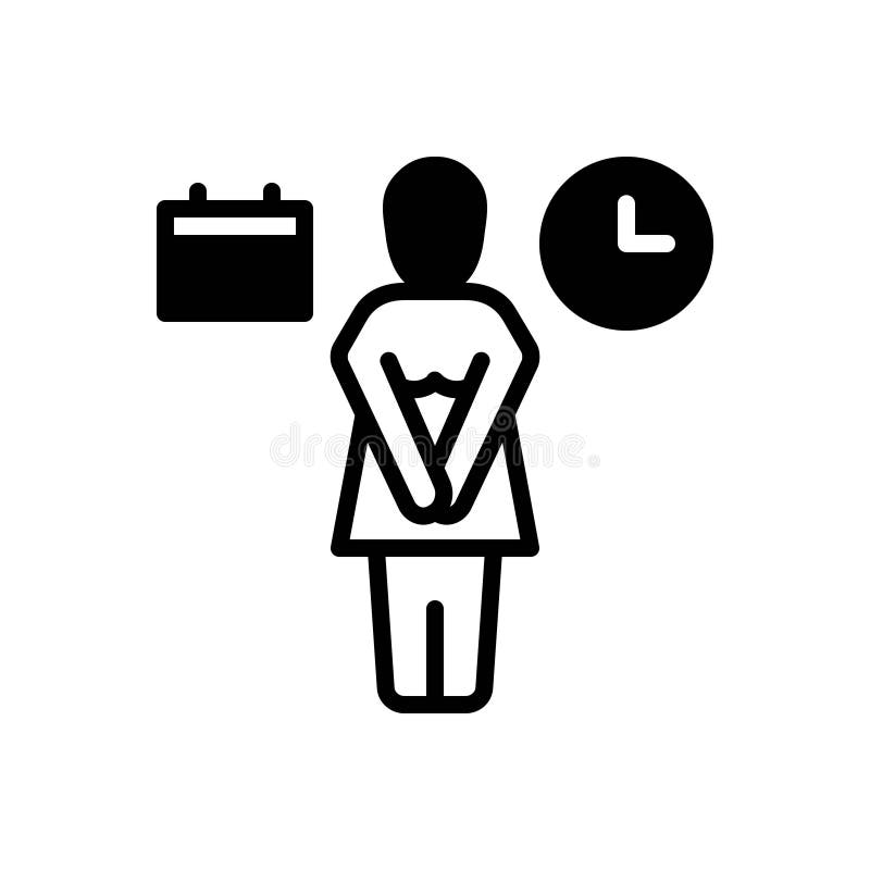 Black Solid Icon for Periods, Menstrual and Monthly Stock Vector ...