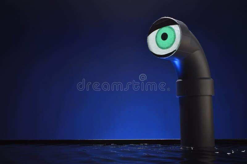 Periscope Peeking Up through Water Surface Stock Photo - Image of ...