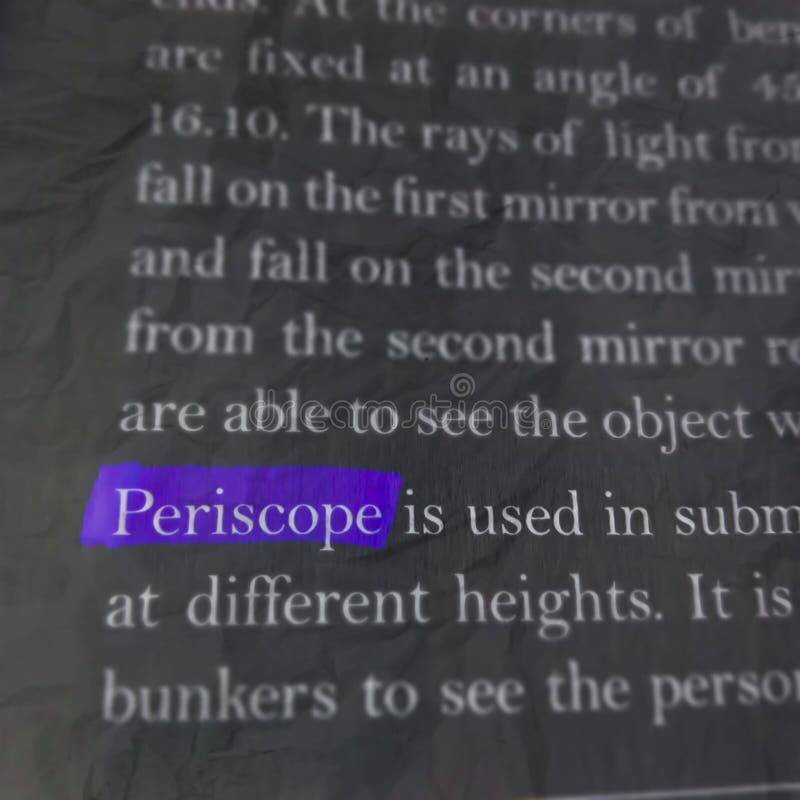 Periscope Physics Related Terminology Displayed on Dark Highlighted ...