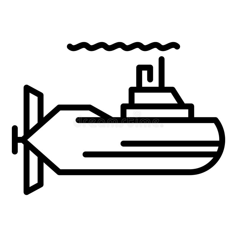 Nuclear Submarine Icon, Outline Style Stock Vector - Illustration of ...
