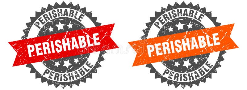 Perishable Band Sign. Perishable Grunge Stamp Set Stock Vector ...