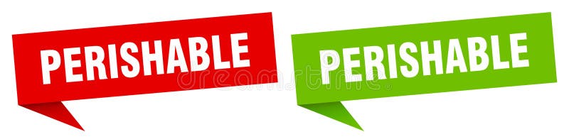 Perishable Banner. Perishable Speech Bubble Label Set Stock Vector ...